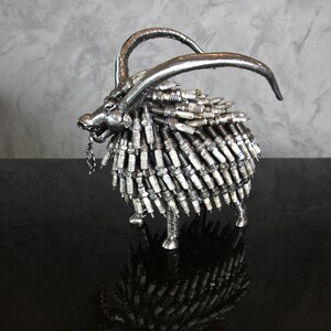 Horned Goat From Recycled Scrap Metal Art Sculpture - Etsy