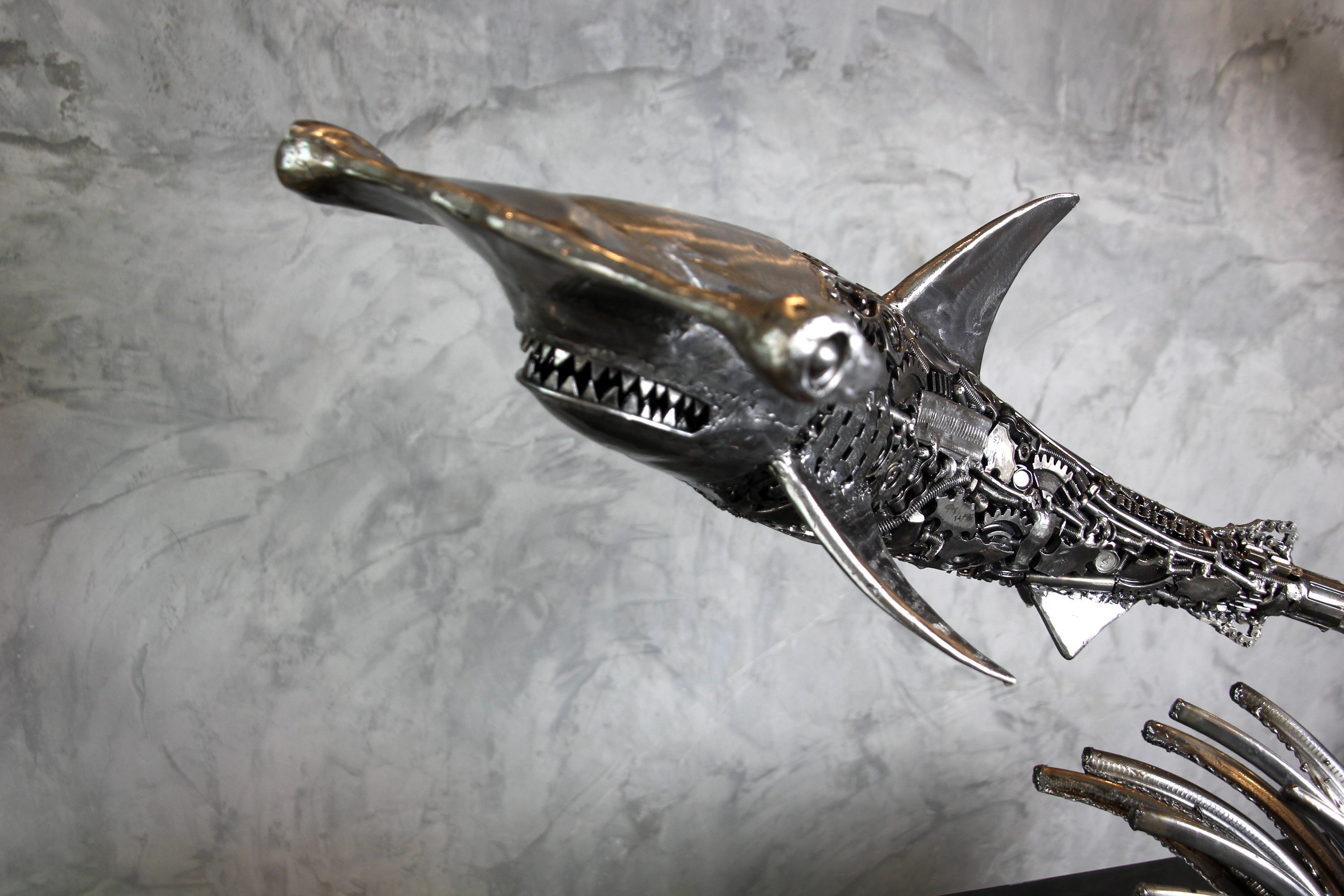 Hammerhead Shark With Stand 23 Recycled Scrap Metal Art | Etsy