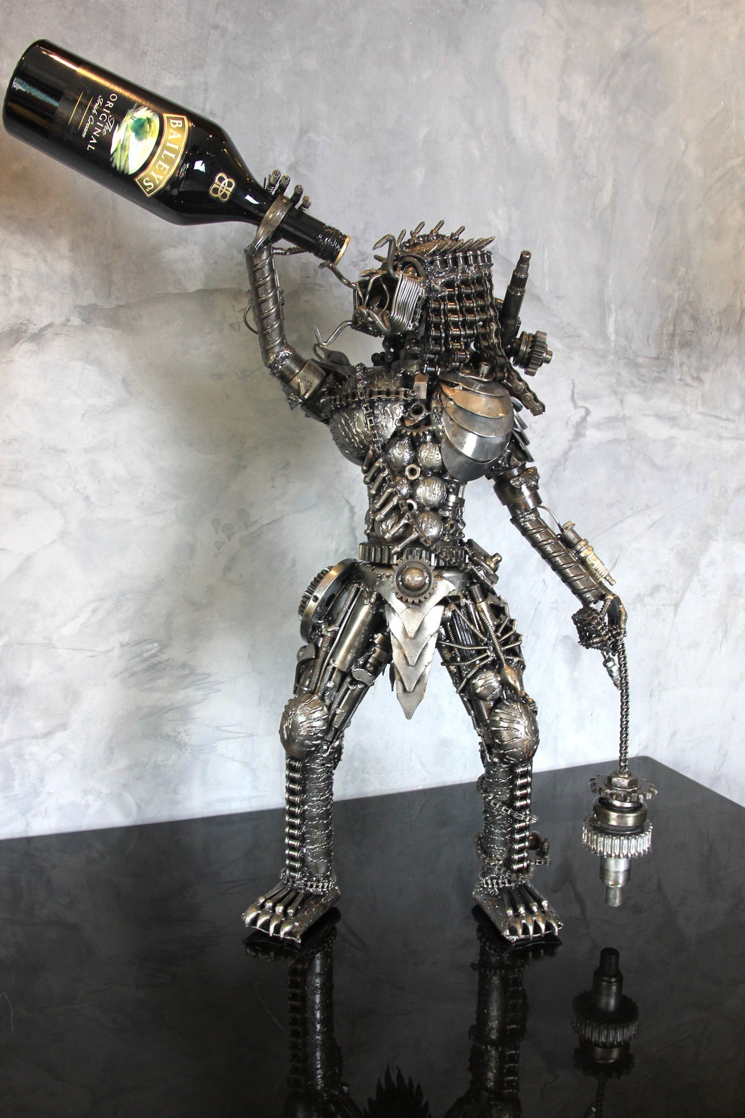 Predator Handle Bottle Inspired Recycled Scrap Metal Art - Etsy