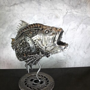 Bass Fish 24" Recycled Scrap Metal Art Sculpture - Etsy