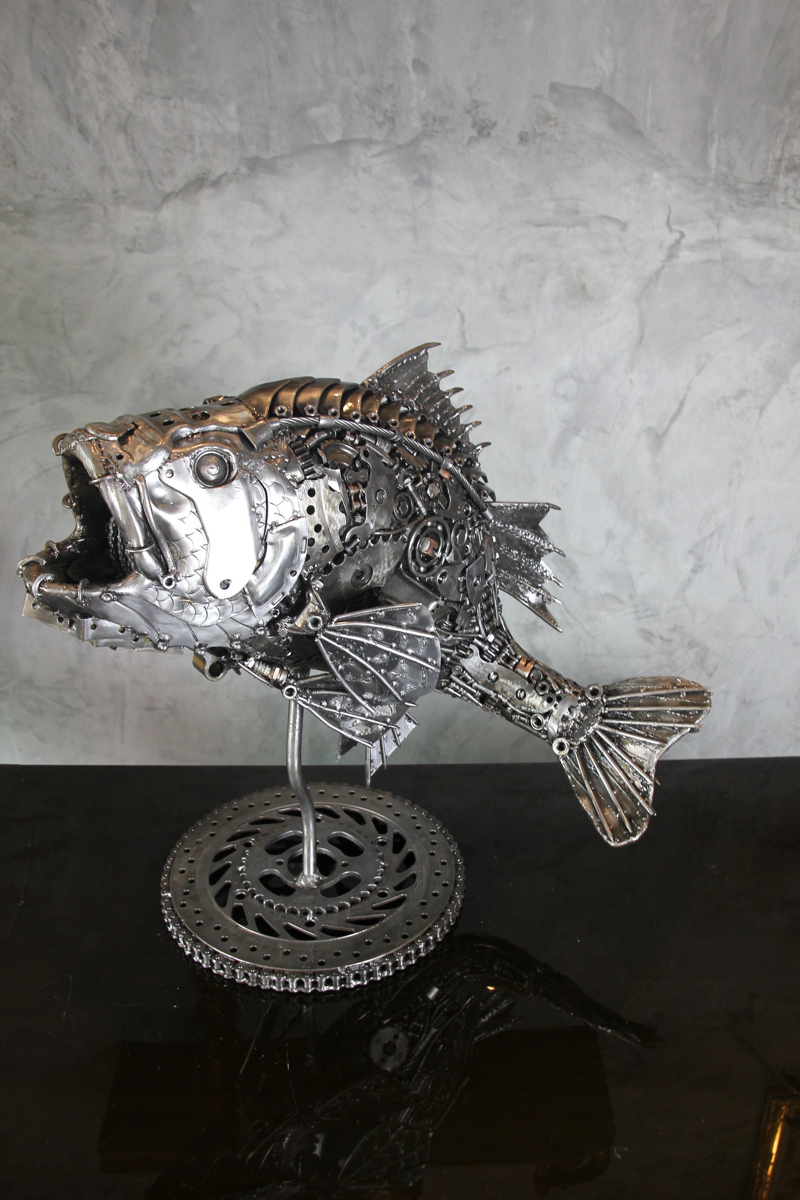 Bass Fish 24 Recycled Scrap Metal Art Sculpture - Etsy