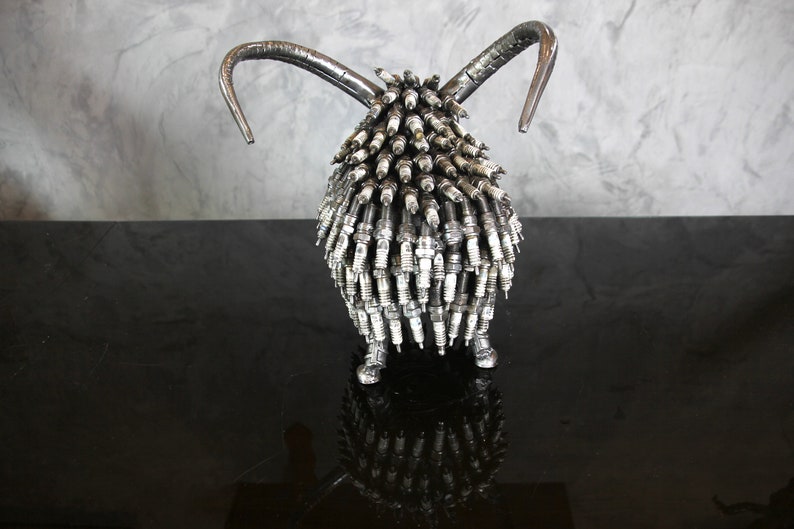 Horned Goat From Recycled Scrap Metal Art Sculpture - Etsy
