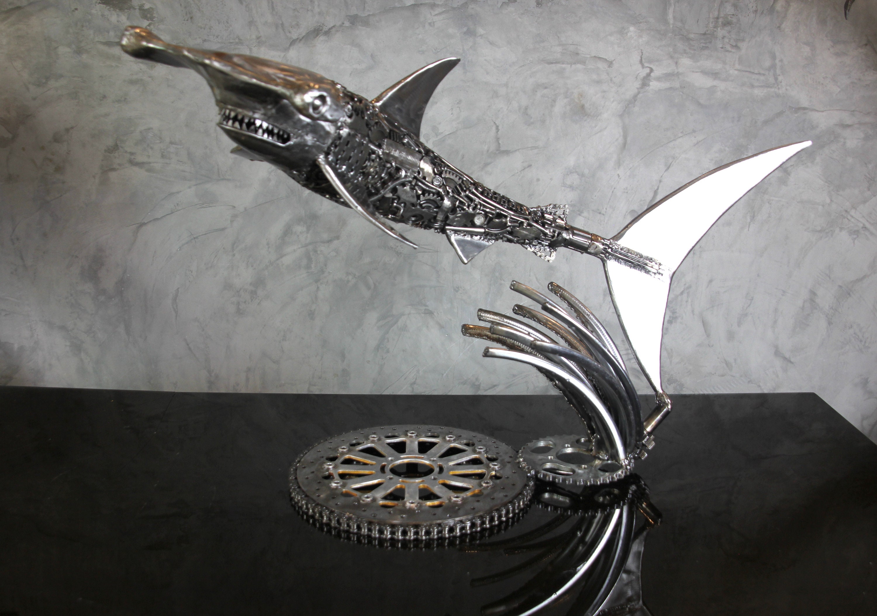 Hammerhead Shark With Stand 23 Recycled Scrap Metal Art | Etsy
