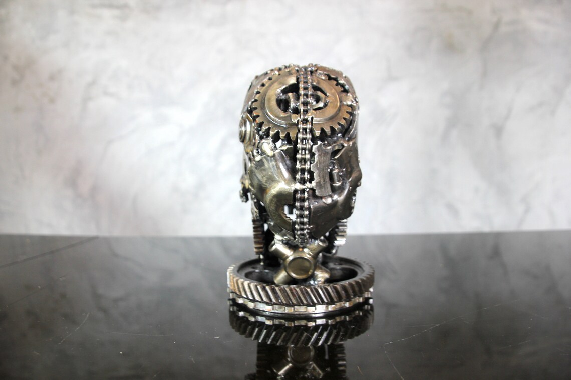 Skull 7 Robot Recycled From Scrap Metal Art - Etsy