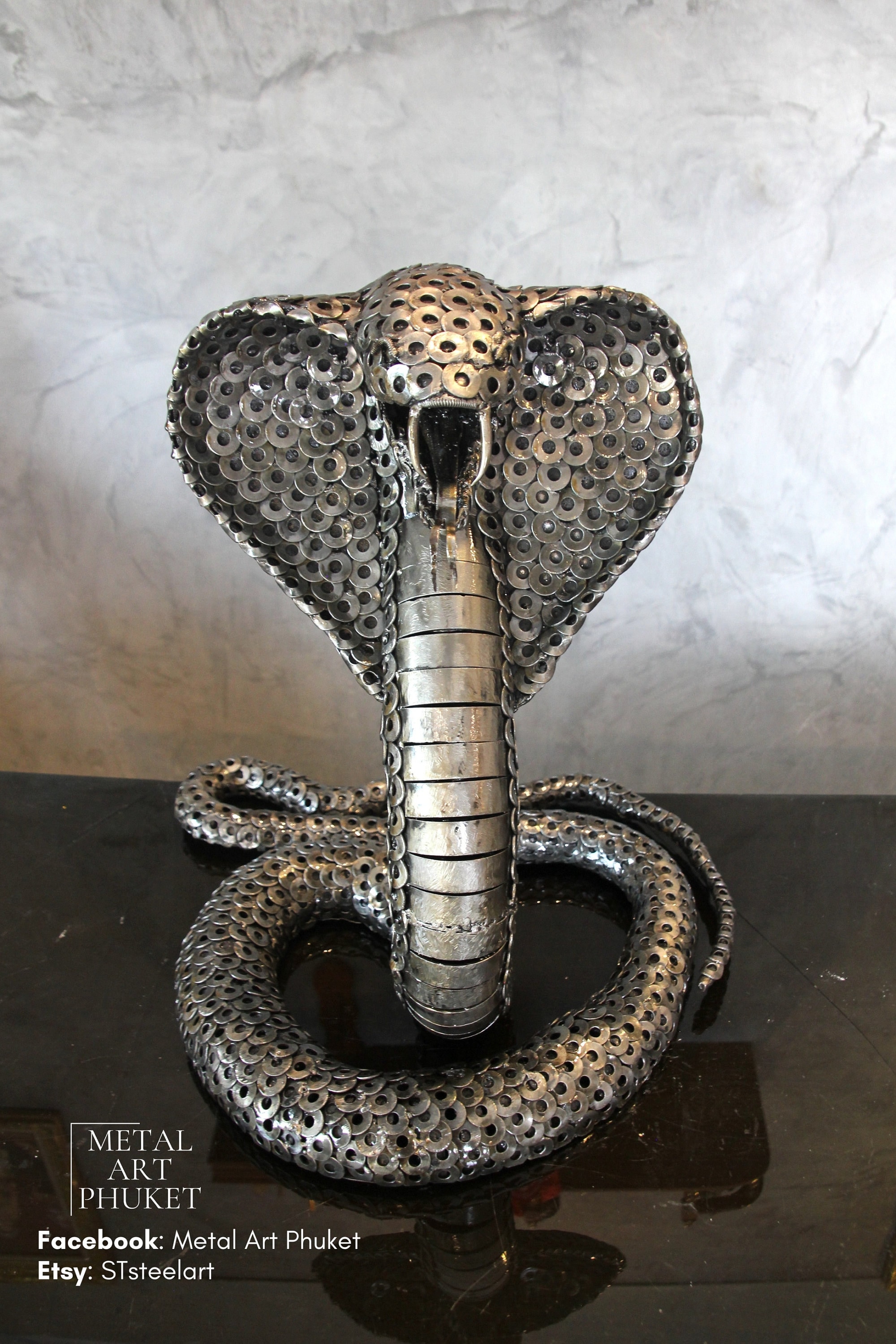 King Cobra Recycled Scrap Metal Art - Etsy