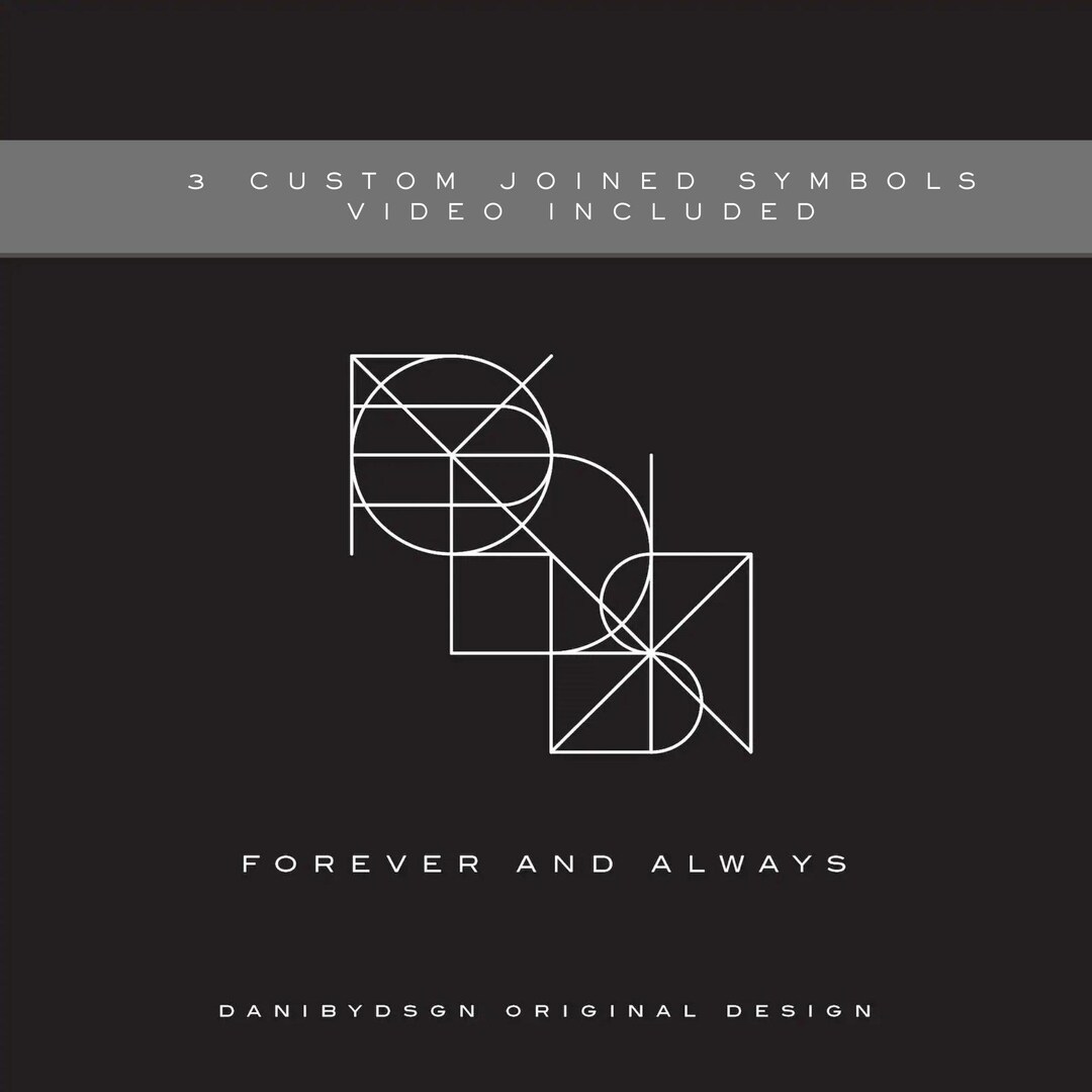 Custom Name Logo 3 Joined Symbols With Video Tattoo Design - Etsy