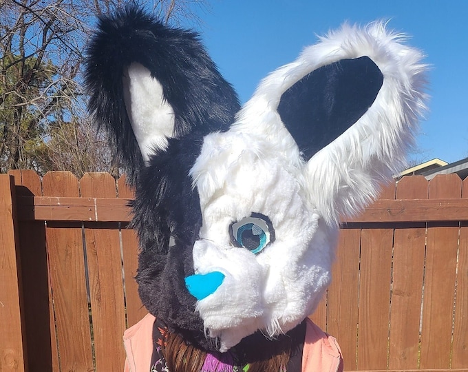 Half White Half Black Fursuit Head - Etsy