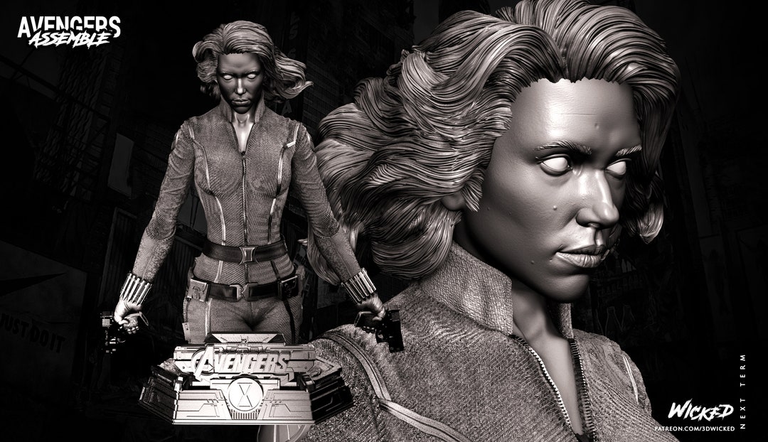 Avengers Movie Black Widow Bust 140.5mm - Resin 3D Print - Etsy