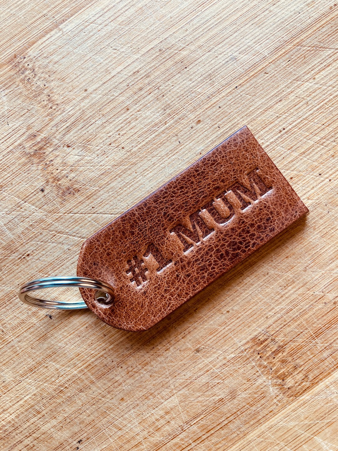 Handmade Leather Key Ring - Number 1 Mum / Best Mum - Etsy