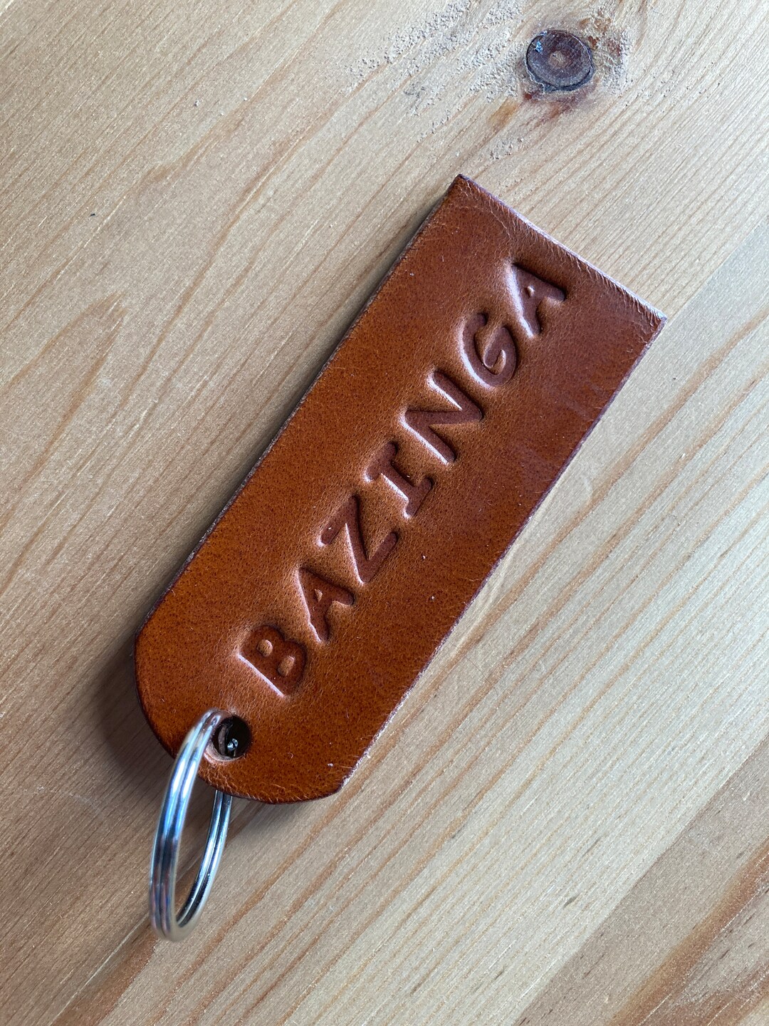 Leather Key Ring Cult Movie the Big Bang Theory Themed: Bazinga - Etsy