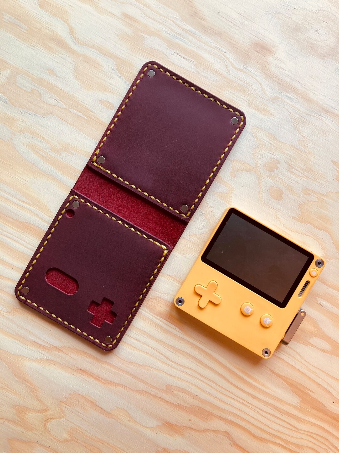 Panic Playdate Handmade Leather Case - Red - Etsy