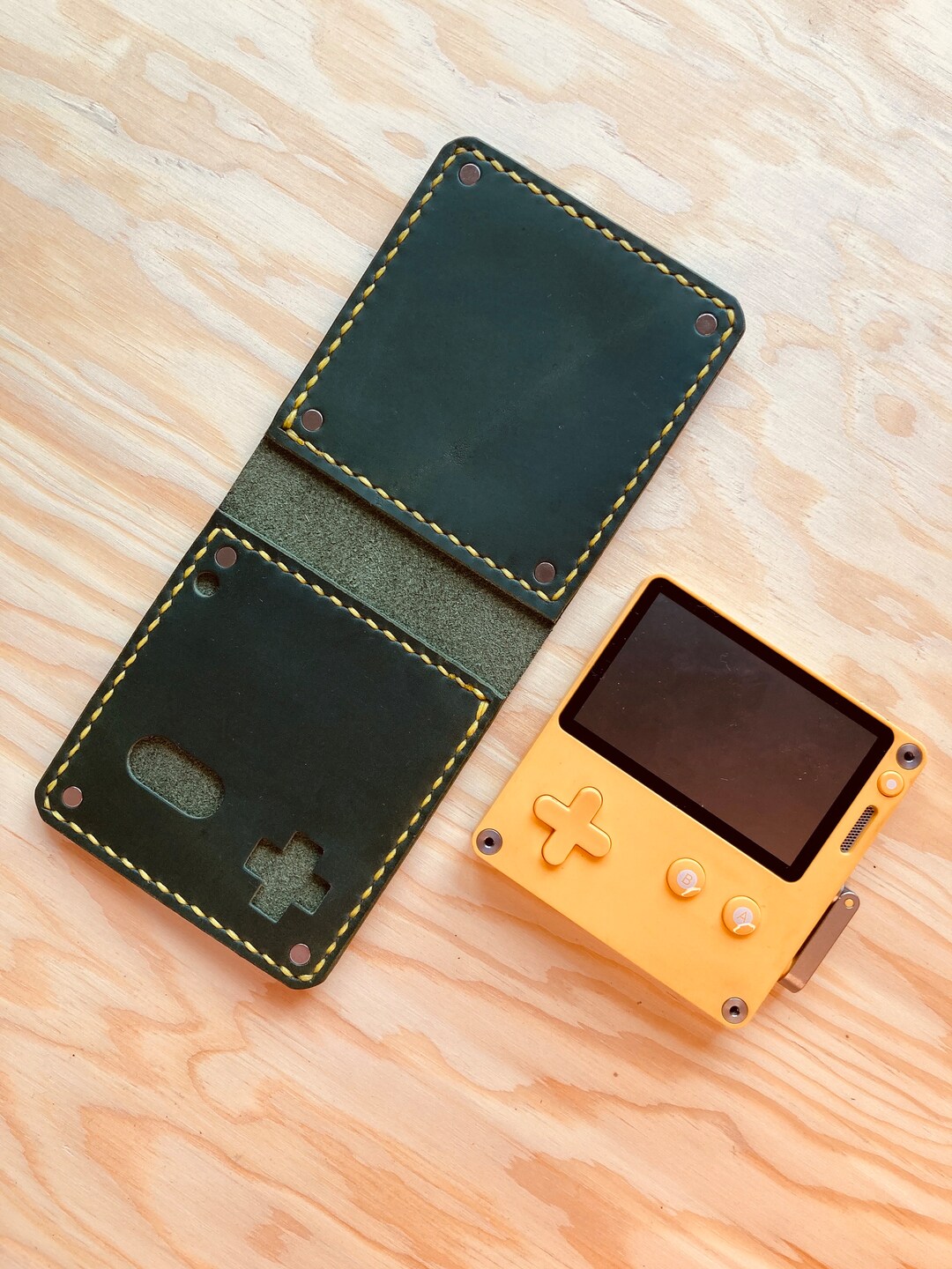 Panic Playdate Handmade Leather Case - Green - Etsy