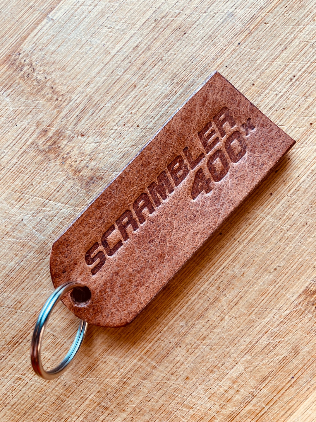 Handmade Leather Key Ring - Triumph Motorcycle Scrambler 400x - Etsy