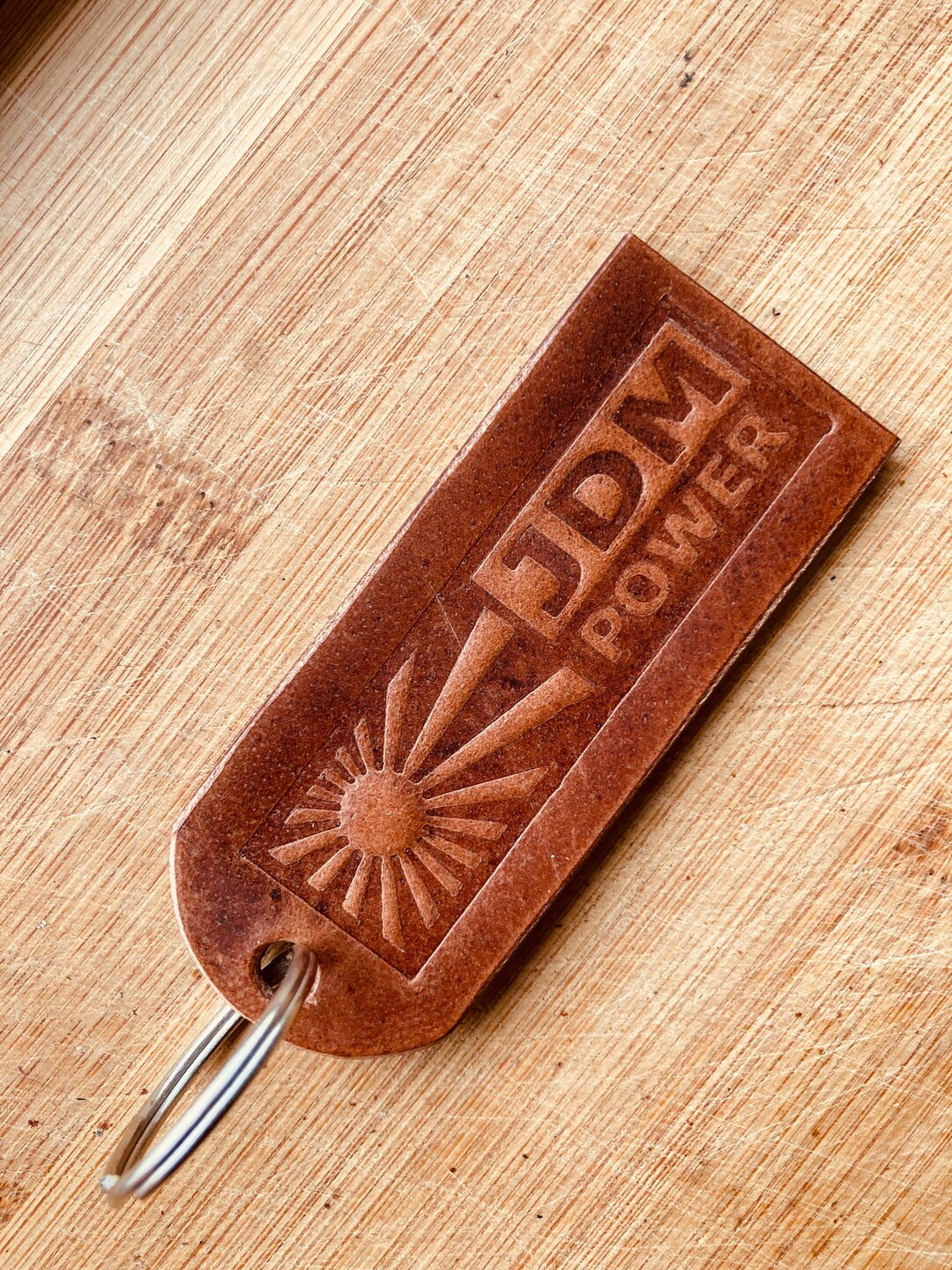 Handmade Leather Key Ring JDM Power Rising Sun Honda Subaru Toyota ...