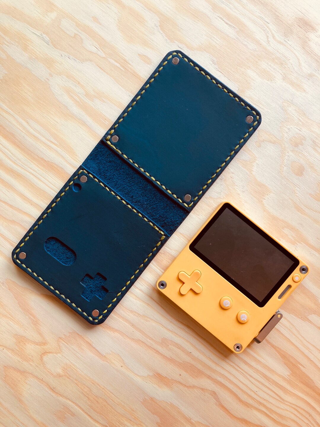 Panic Playdate Handmade Leather Case - Navy Blue - Etsy