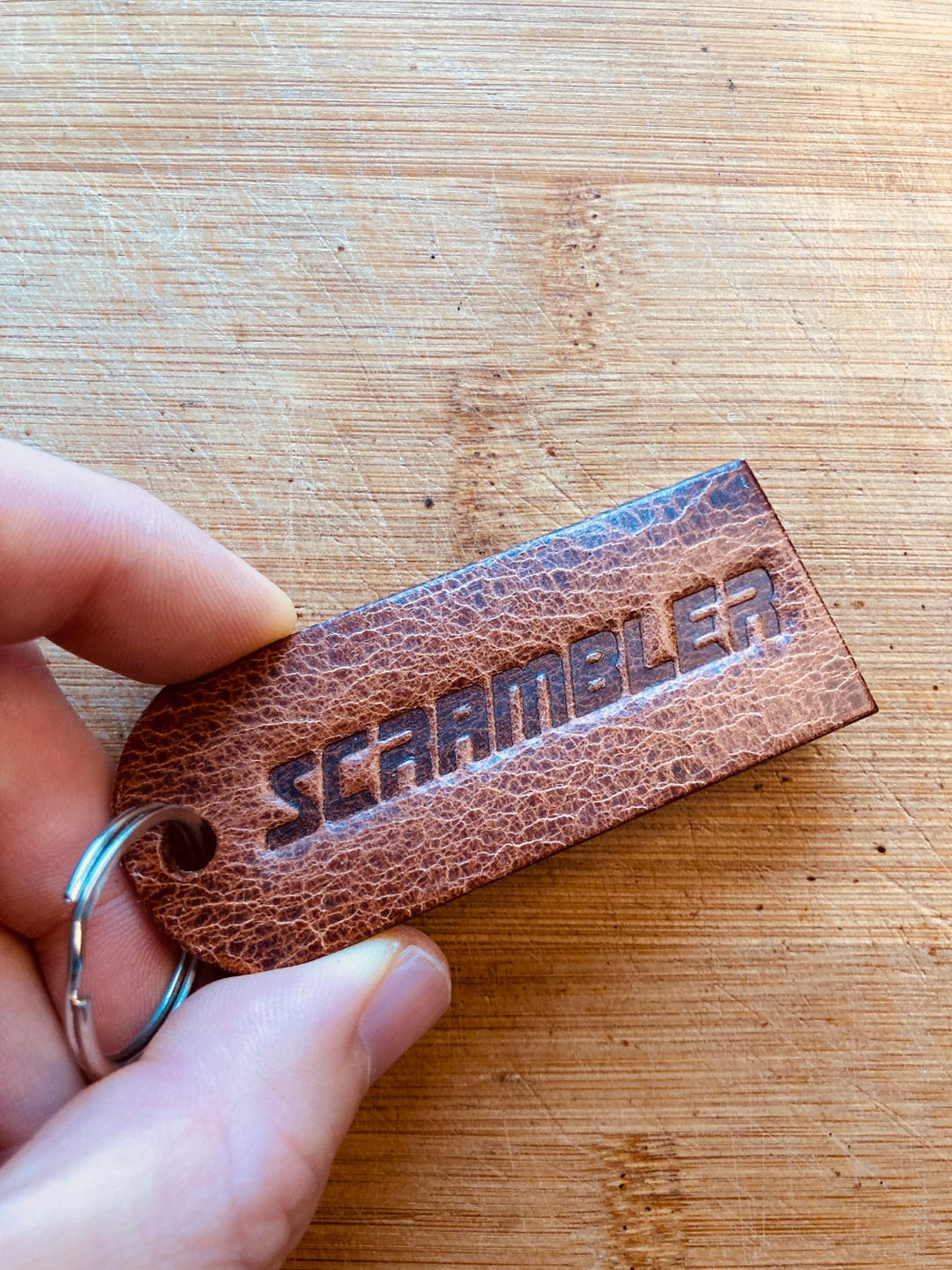 Handmade Leather Key Ring - Triumph Scrambler - Etsy