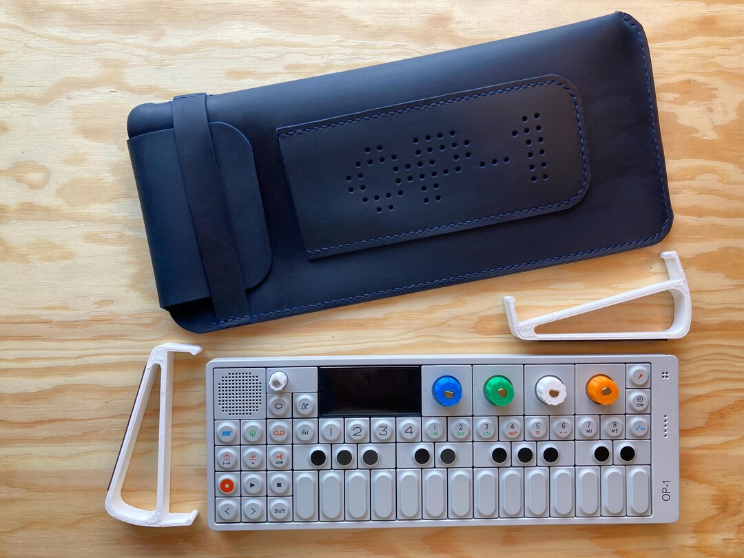 Teenage Engineering OP-1 Leather Case Navy Blue + Non-slip Tilt Stands ...