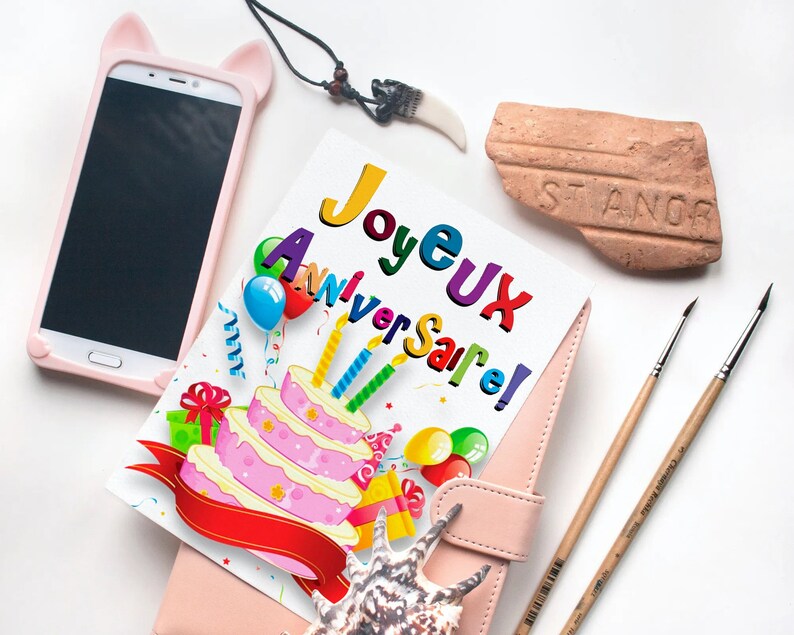 French Birthday Card In French Language Joyeux Anniversaire Etsy UK French Birthday Card In French Language Joyeux Anniversaire Etsy UK
