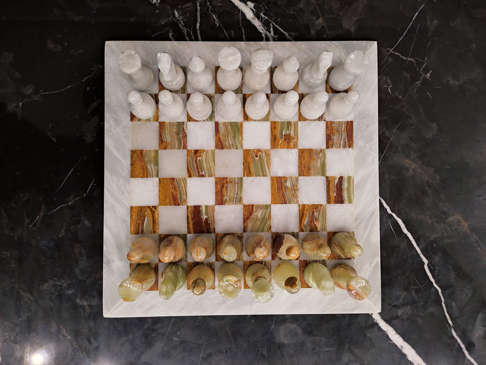 Queen's Gambit Handmade 12 Inch Marble Chess Set Indoor - Etsy