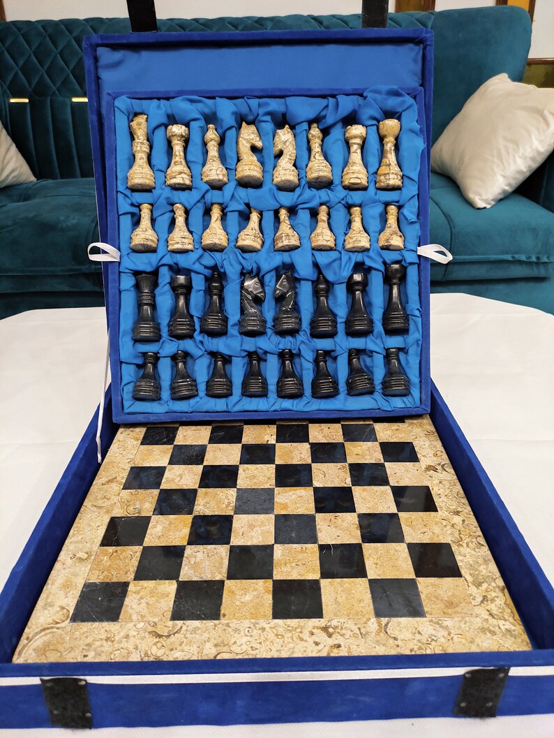 Queen's Gambit Handmade 12 Inch Marble Chess Set Indoor | Etsy