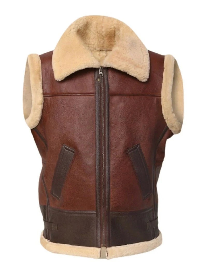 Shearling Vest Cockpit Pilot Jacket B3 Bomber Jacket Vest - Etsy