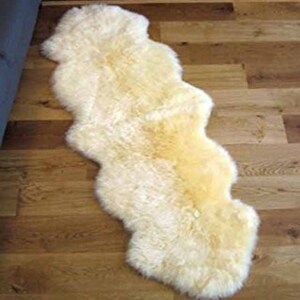 Genuine Real Australian Sheepskin Lambskin Rug Double Pelt Champagne ...