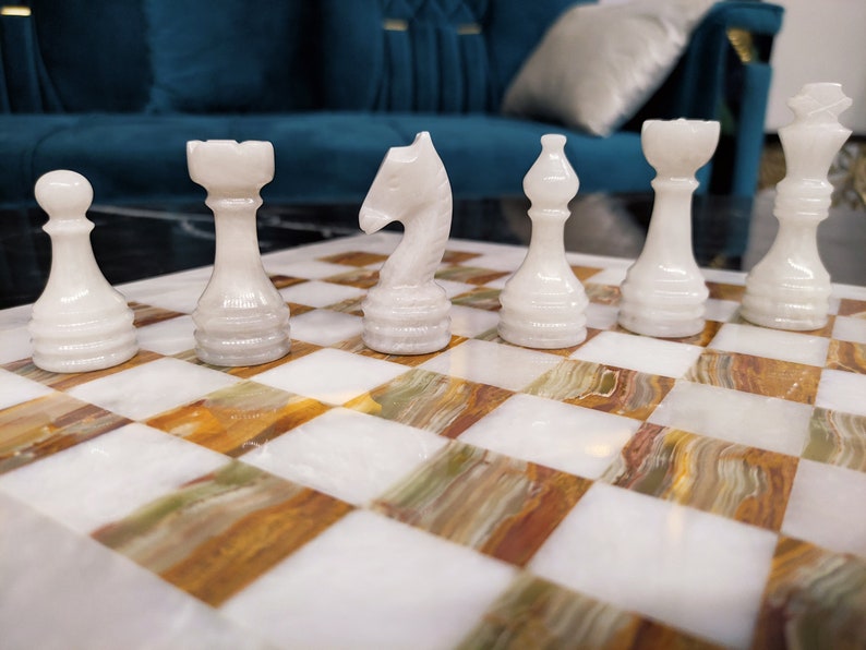 Queen's Gambit Handmade 12 Inch Marble Chess Set Indoor - Etsy