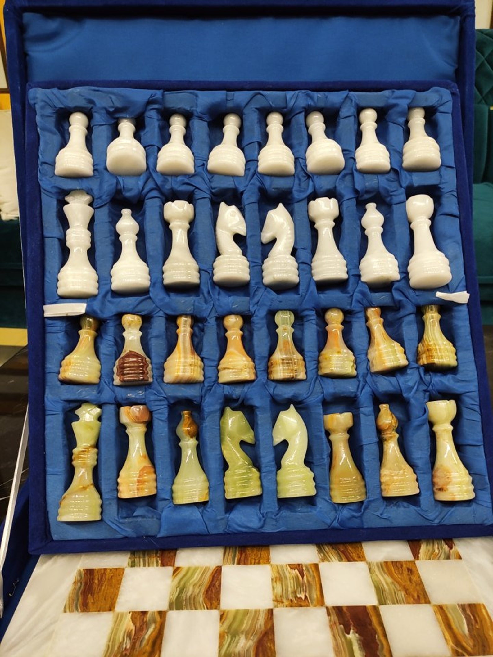 Queen's Gambit Handmade 12 Inch Marble Chess Set Indoor - Etsy
