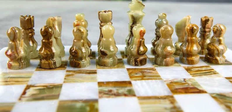 Queen's Gambit Handmade 12 Inch Marble Chess Set Indoor | Etsy