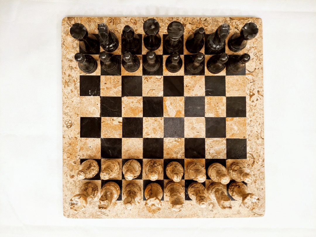 Queen's Gambit Handmade 12 Inch Marble Chess Set Indoor - Etsy