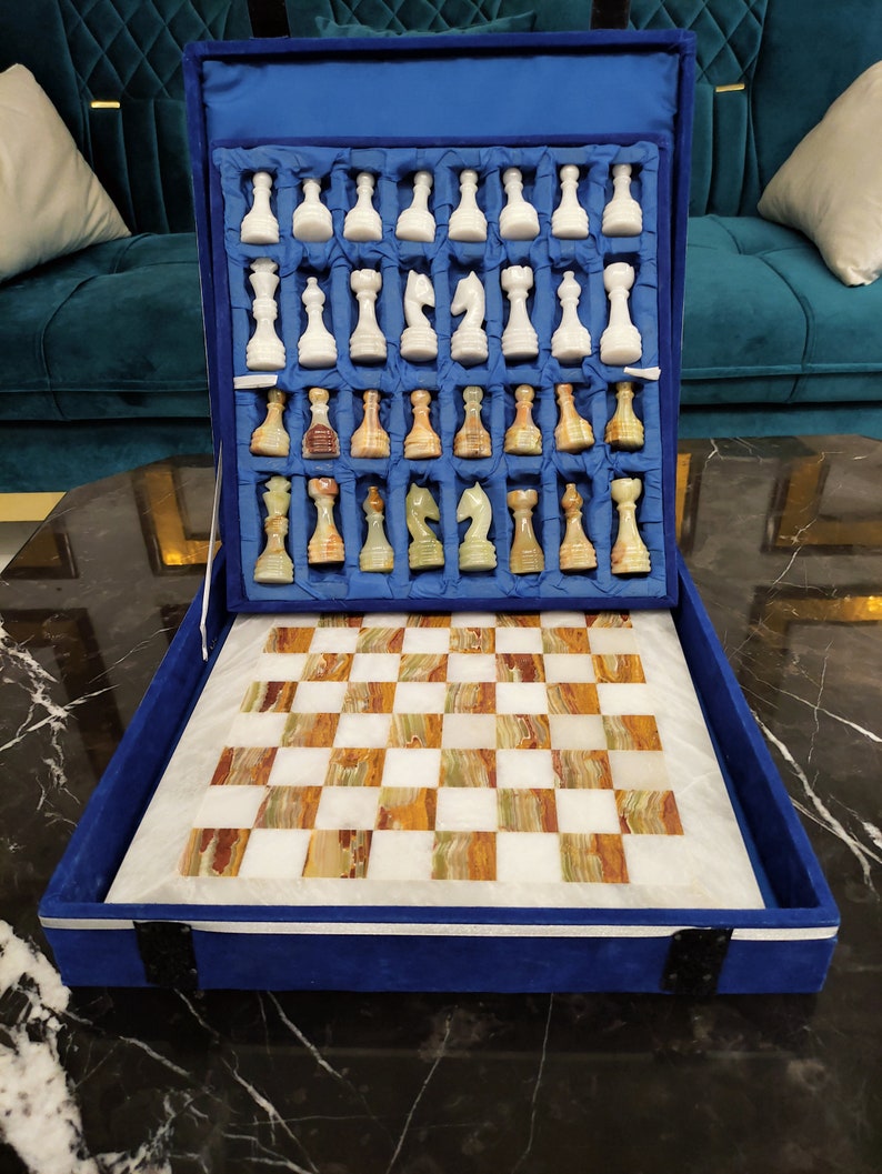 Queen's Gambit Handmade 12 Inch Marble Chess Set Indoor - Etsy