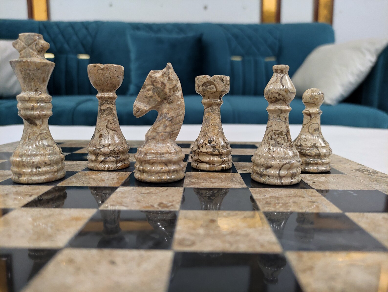 Queen's Gambit Handmade 16 and 12 Inch Marble Chess Set - Etsy