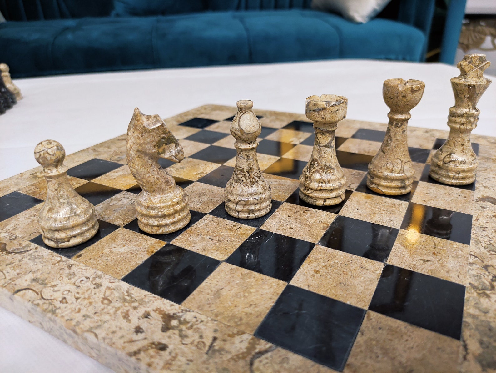 Queen's Gambit Handmade 12 Inch Marble Chess Set Indoor | Etsy