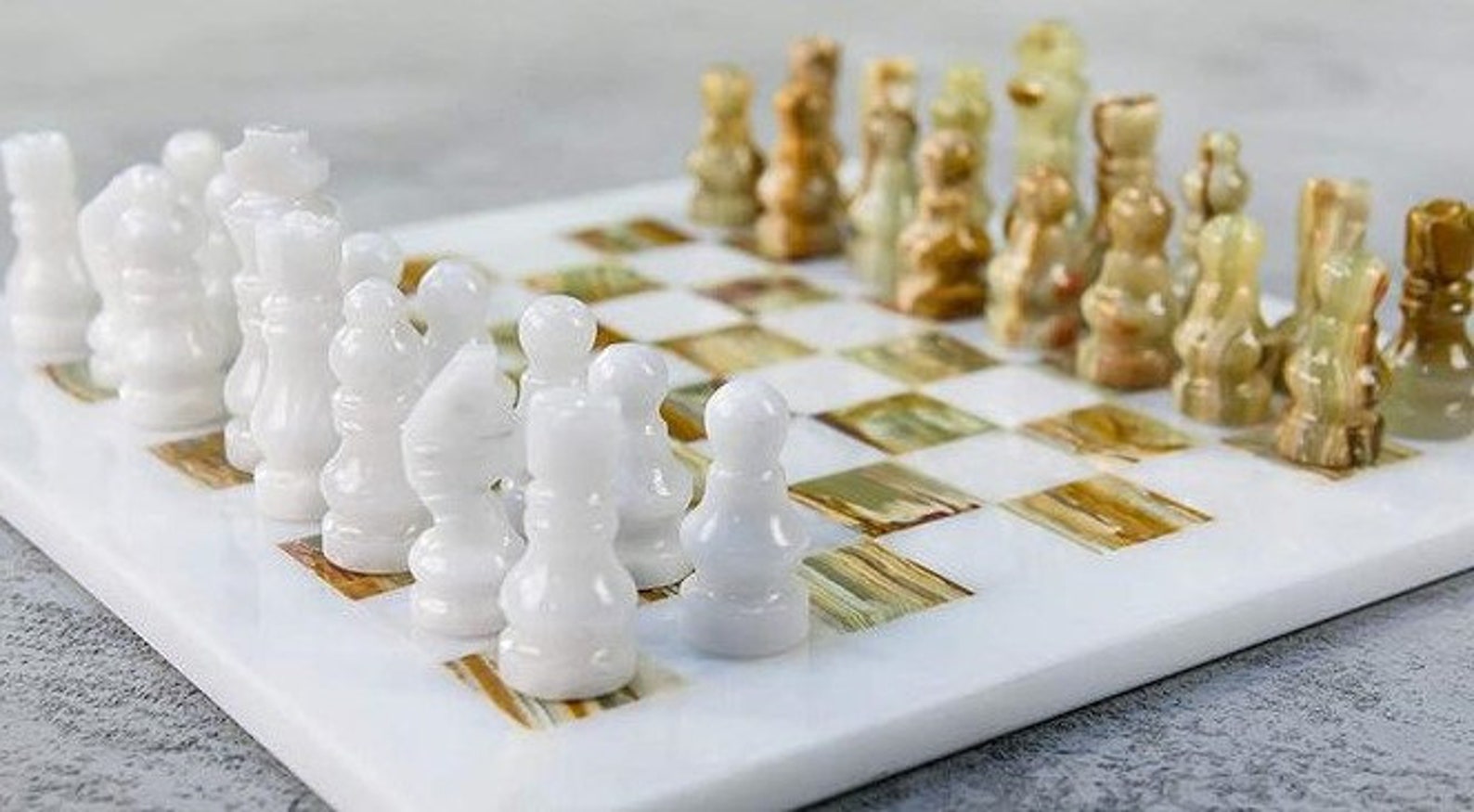 Queen's Gambit Handmade 12 Inch Marble Chess Set Indoor | Etsy