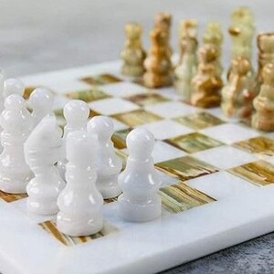 Queen's Gambit Handmade 12 Inch Marble Chess Set Indoor | Etsy