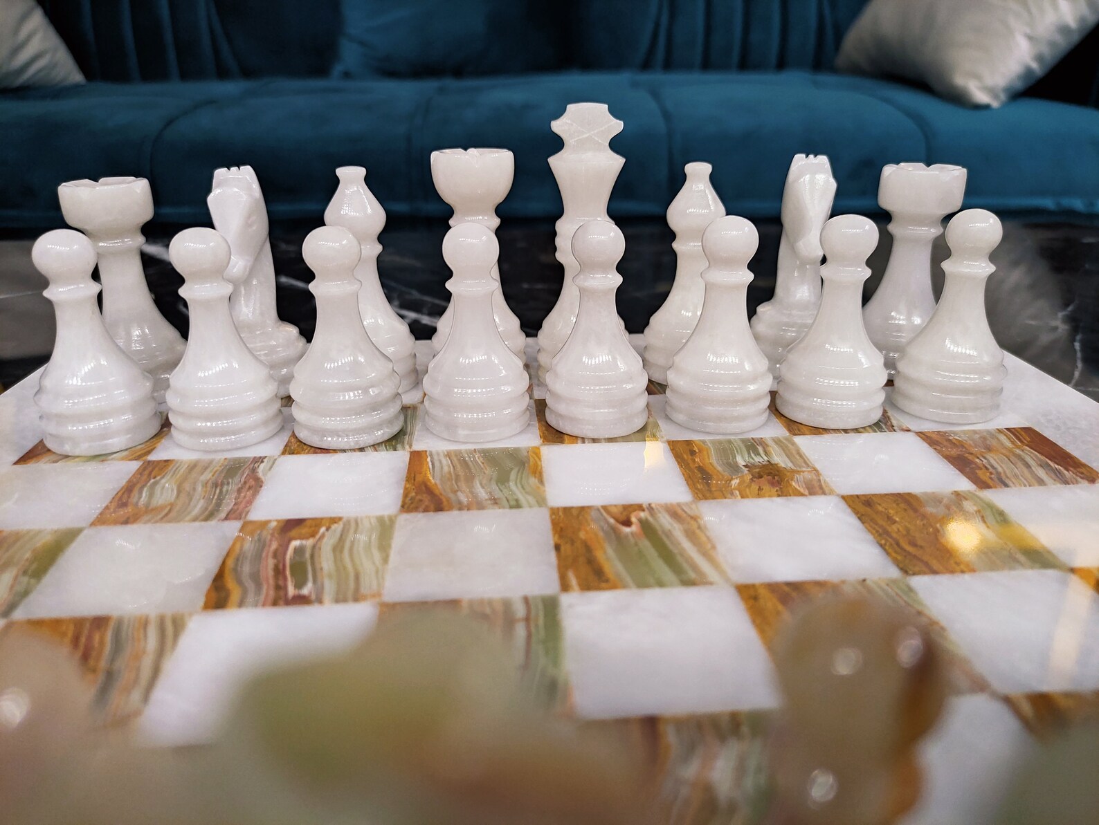 Queen's Gambit Handmade 12 Inch Marble Chess Set Indoor - Etsy
