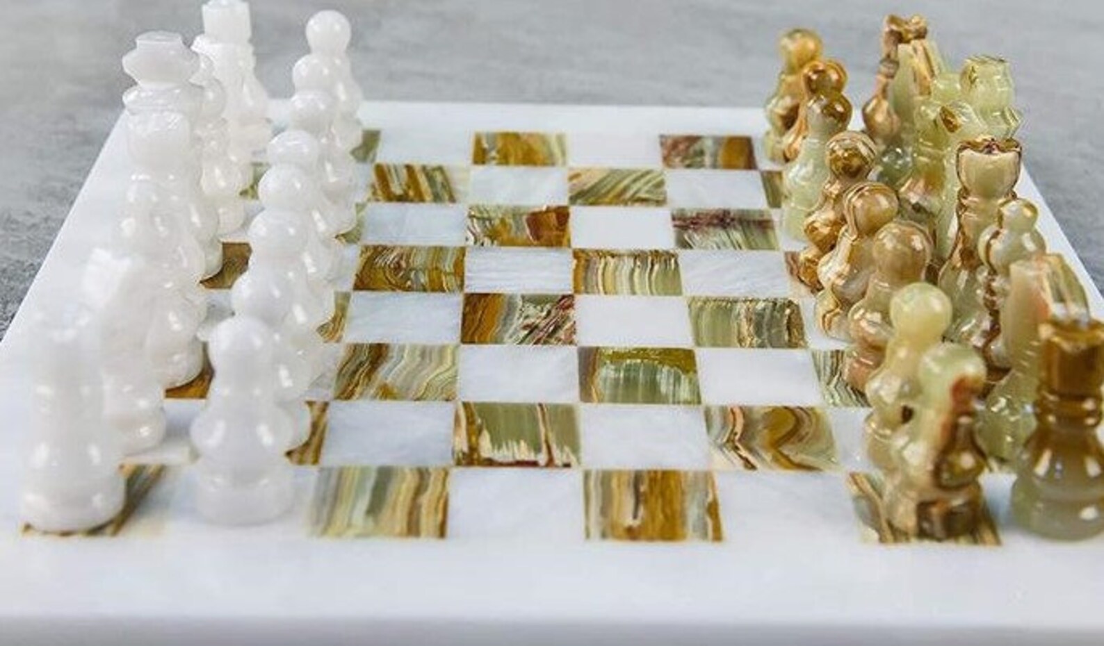 Queen's Gambit Handmade 12 Inch Marble Chess Set Indoor | Etsy