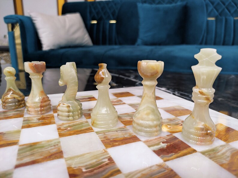 Queen's Gambit Handmade 12 Inch Marble Chess Set Indoor - Etsy