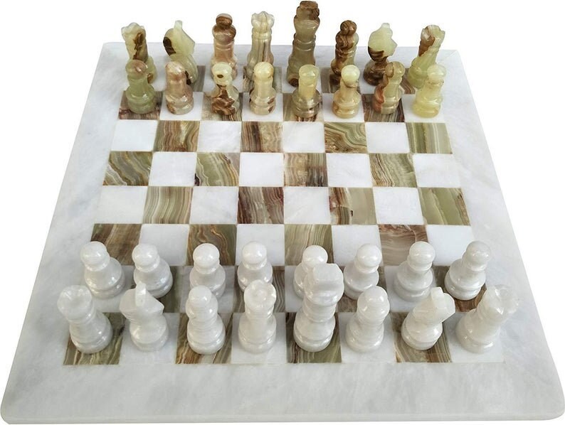 Queen's Gambit Handmade 12 Inch Marble Chess Set Indoor | Etsy