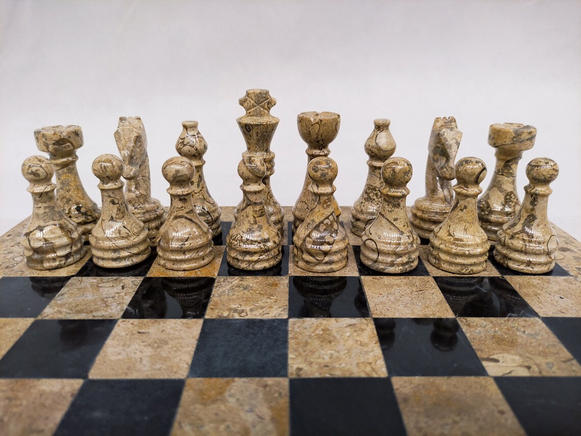 Queen's Gambit Handmade 16 and 12 Inch Marble Chess Set - Etsy