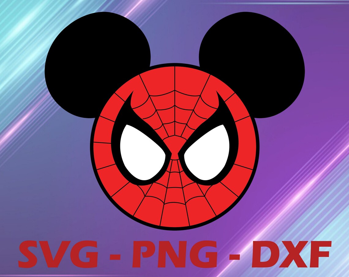 Mickey Spider Man svg dxf png Mickey Head Avenger svg dxf | Etsy
