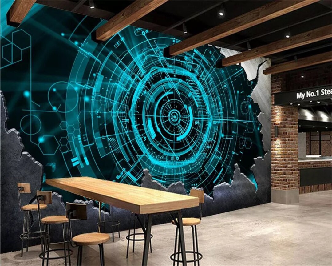 3D Wallpaper Universe Mural Space Spaceship Galaxy Wall - Etsy