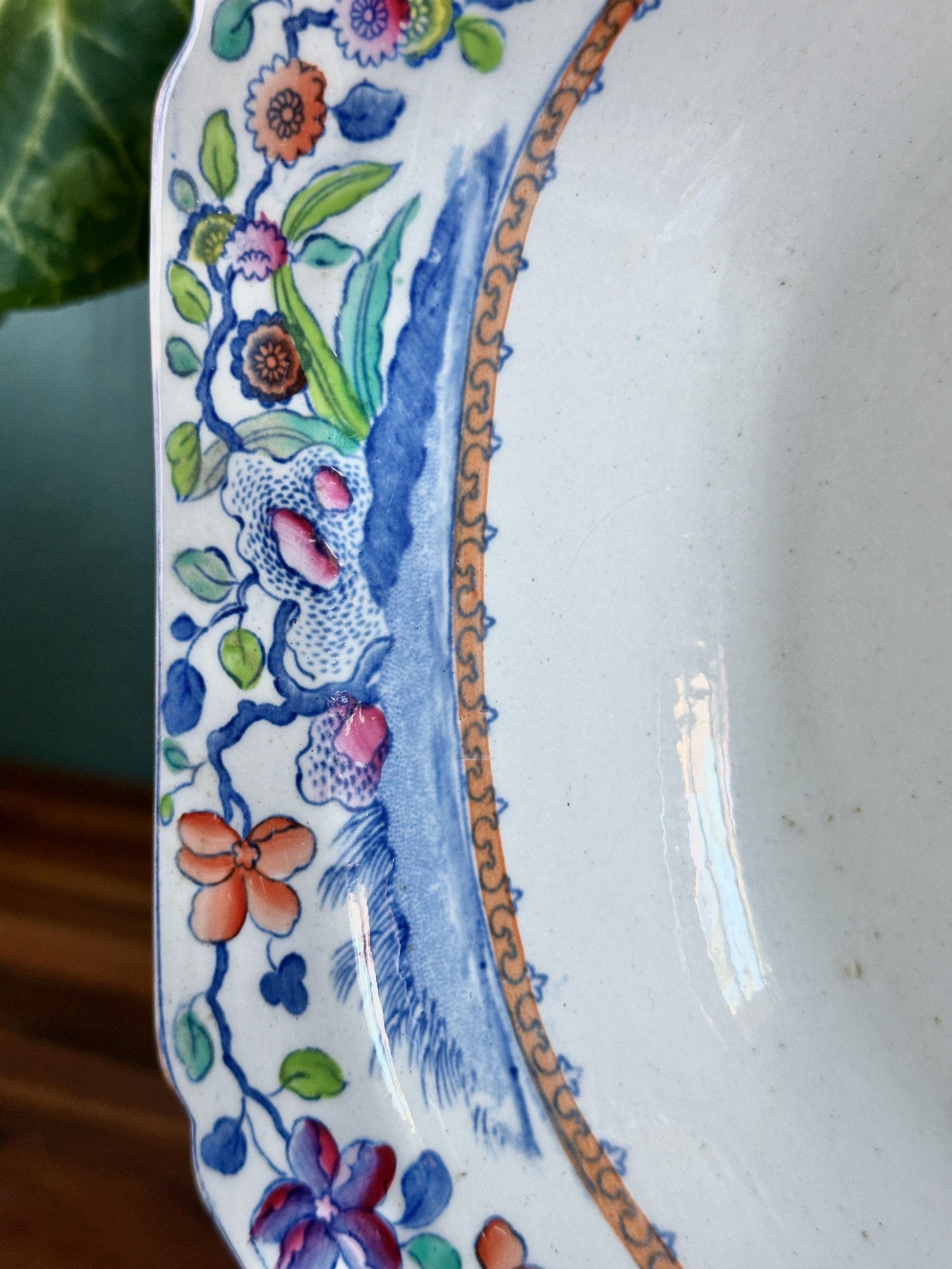 Antique C1820s Georgian Spode “stone China” Polychromatic Rectangular ...