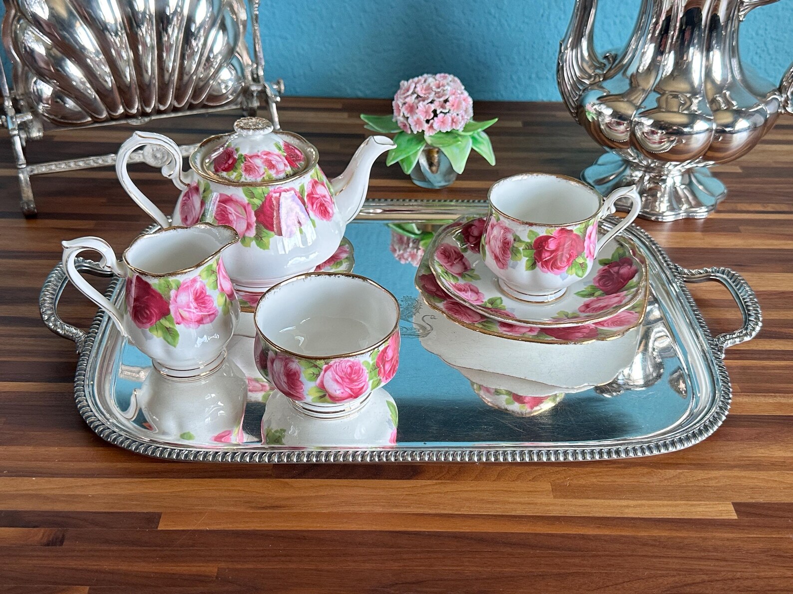 Royal Albert "old English Rose" Breakfast Tea Set, Tea Set for One ...