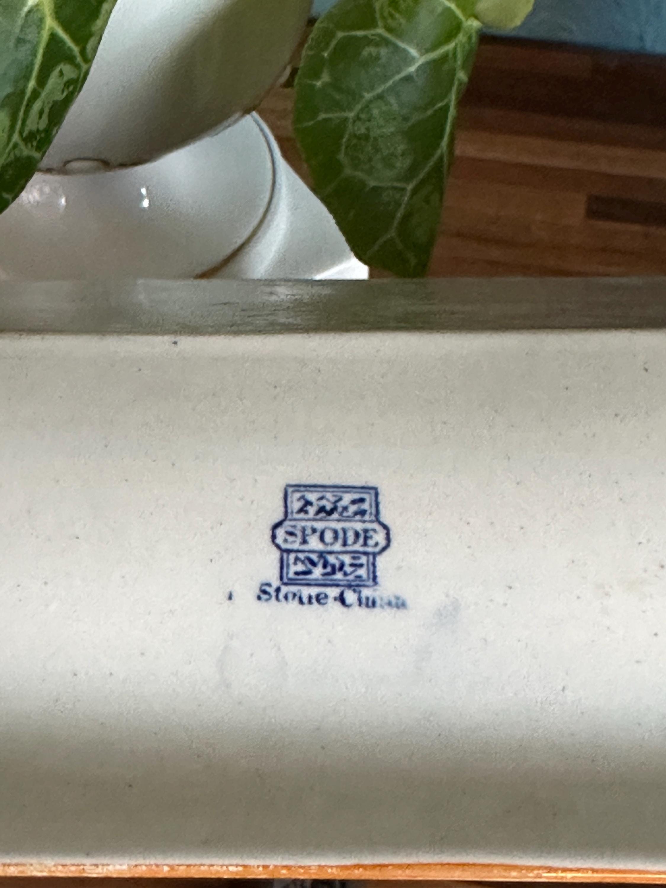 Antique C1820s Georgian Spode “stone China” Polychromatic Rectangular ...