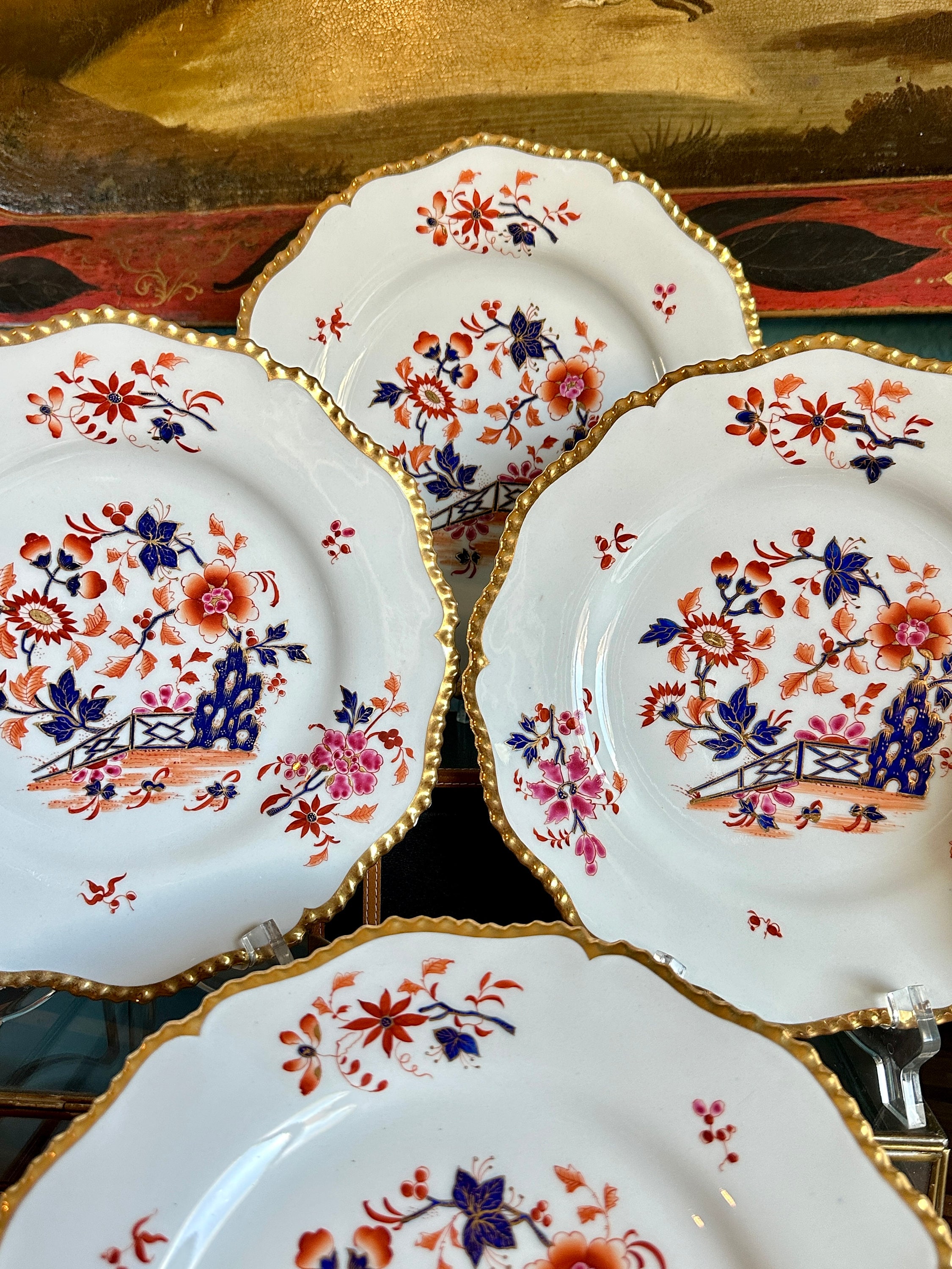 Antique Flight Barr Barr FBB, Set of 7, Imari Pattern Dessert Salad ...