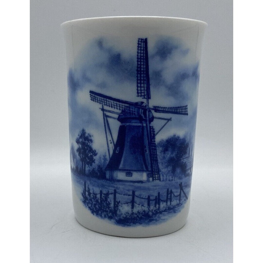 Delft Blauw Hand-painted 4 Glass Country Scene Windmill Made in Holland ...
