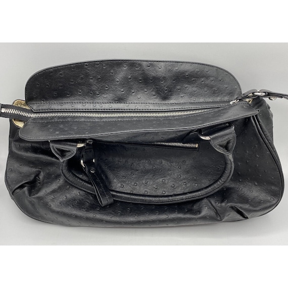 Vintage Guess Est 1981 Ostrich Leather Black Dual Top… - Gem