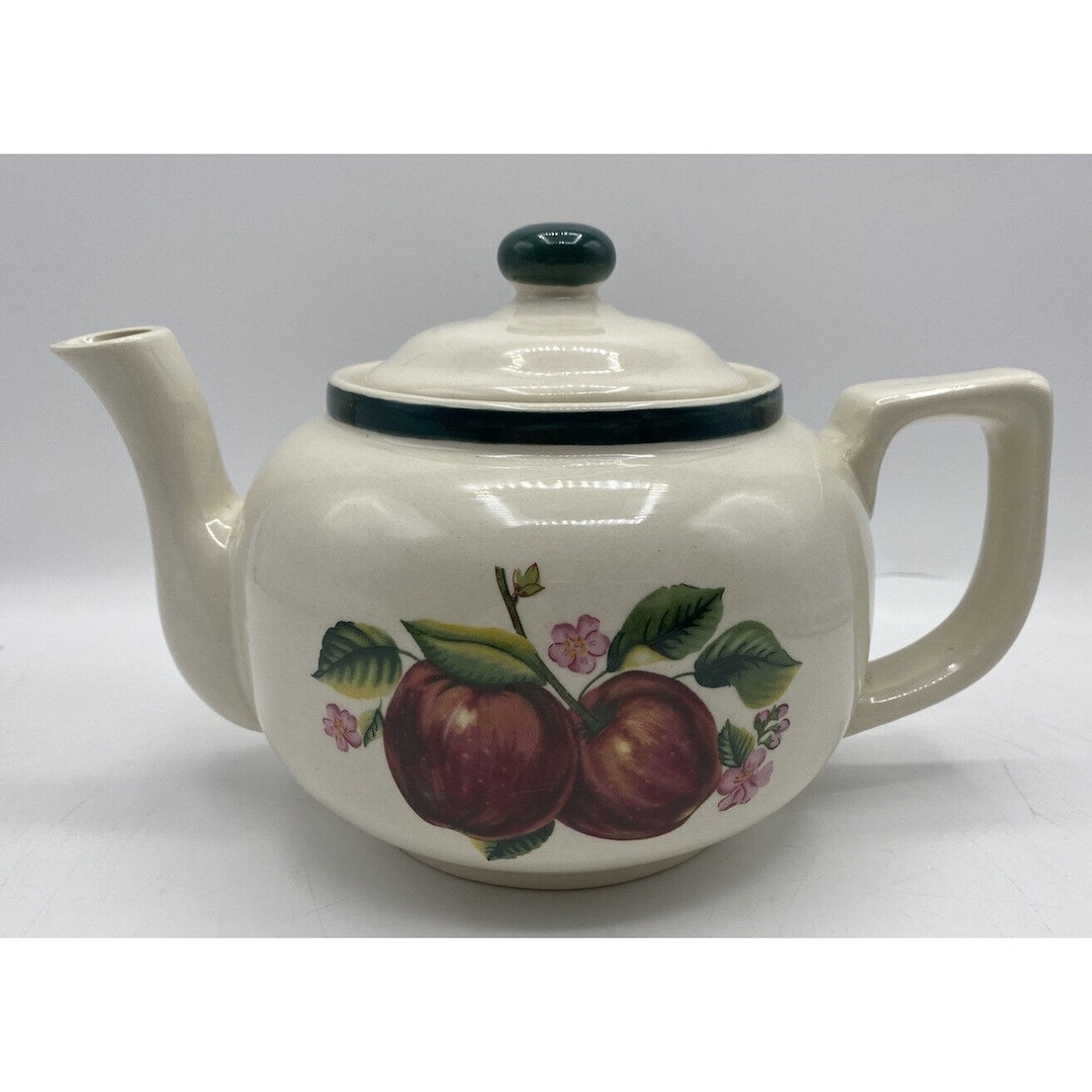 China Pearl Casuals Red Apple Pattern Teapot and Lid 4 Cup - Etsy