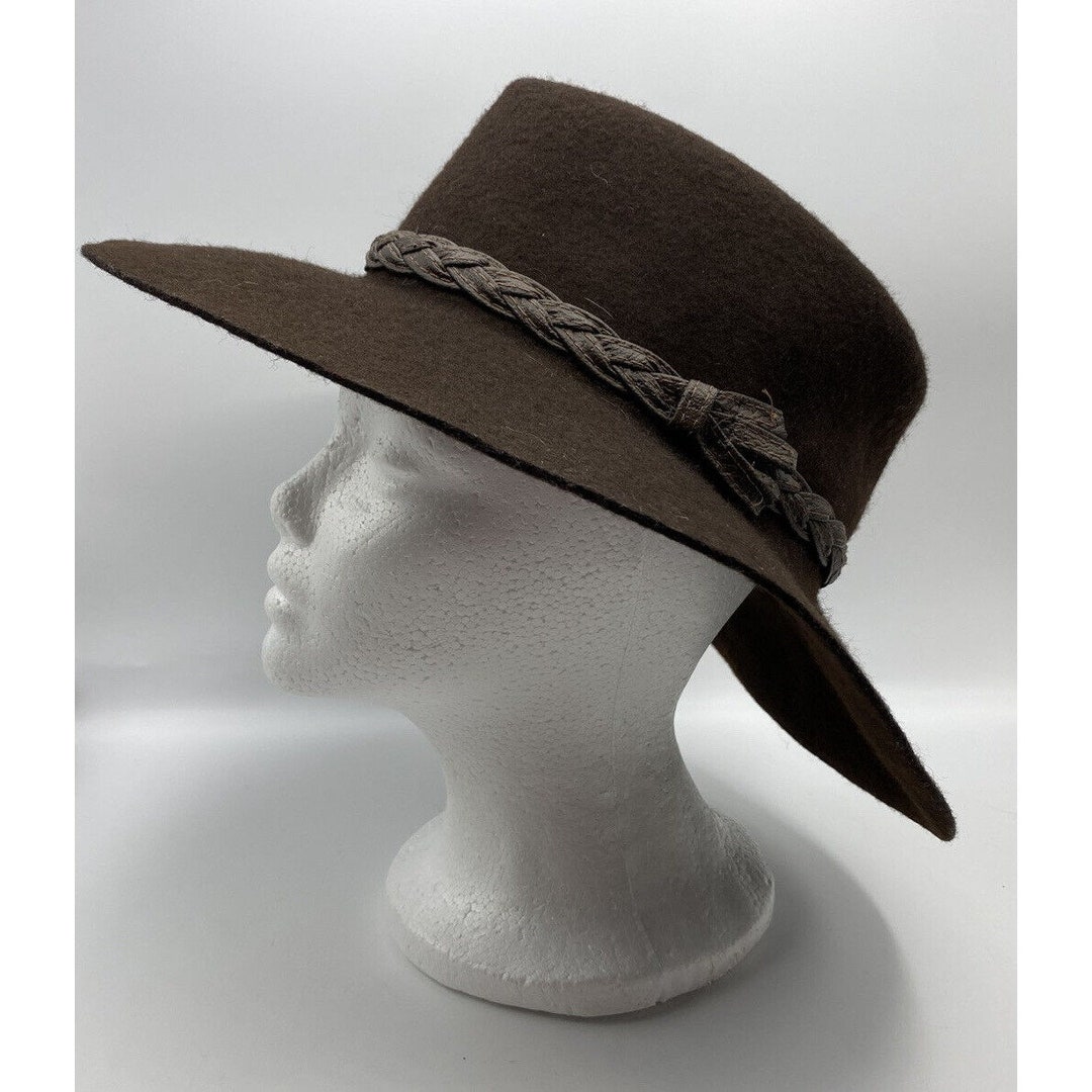 Vintage J Hats Western Hat Winchester Size 7 Brown Wool Nylon Blend WPL ...